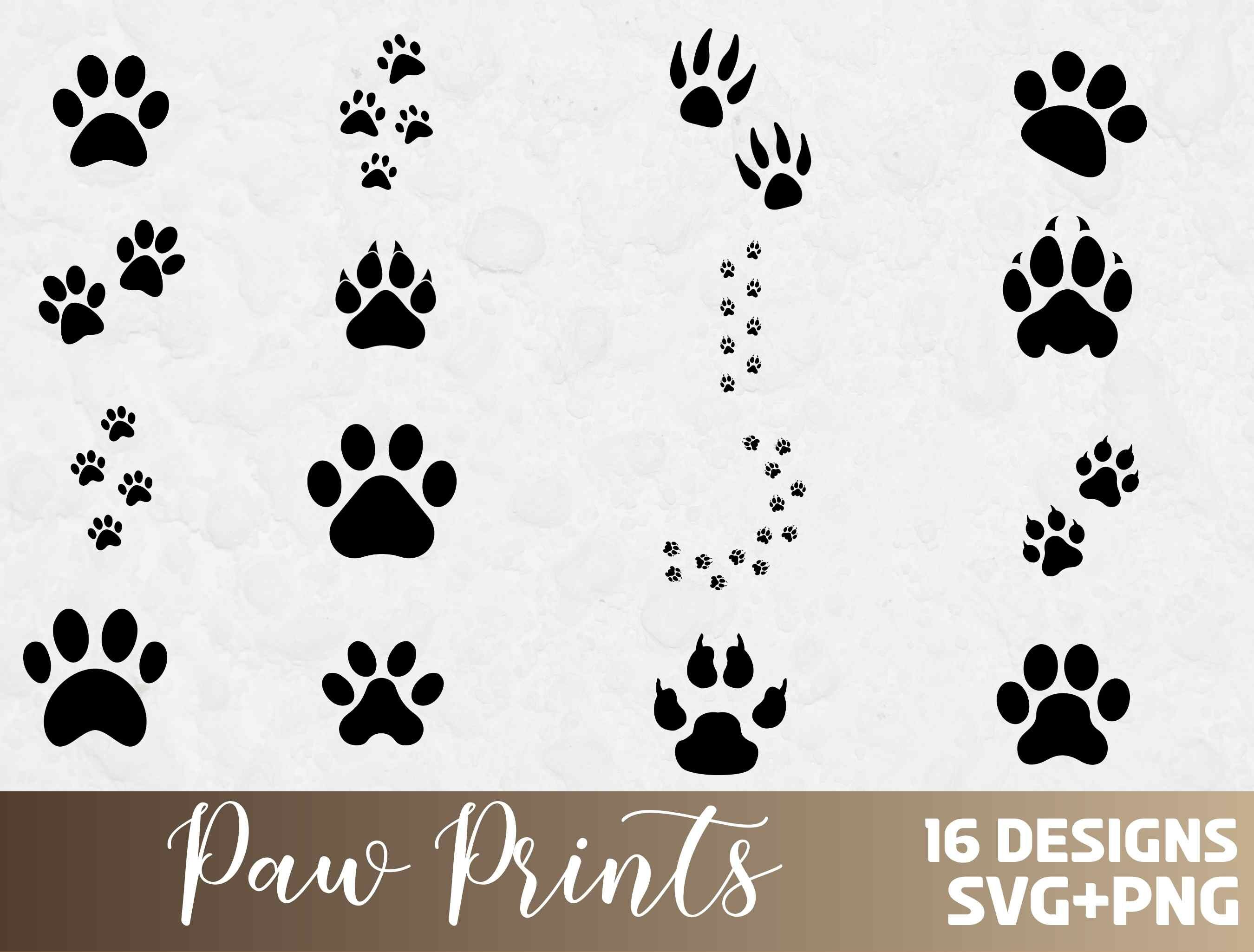 Paw Print Svg Bundle Svg Files for Cricut Dog Lover Dog - Etsy UK