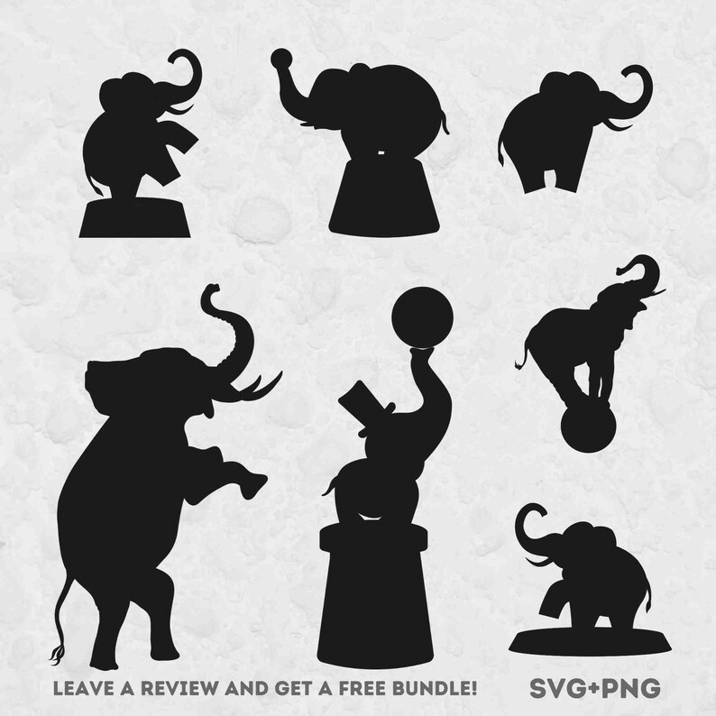Circusolifant SVG en png, circus SVG, olifant silhouetten, circus ...