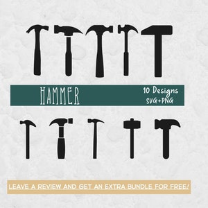 Hammer SVG Bundle, Svg Files for Cricut, Hammer Clipart, Hammer PNG ...