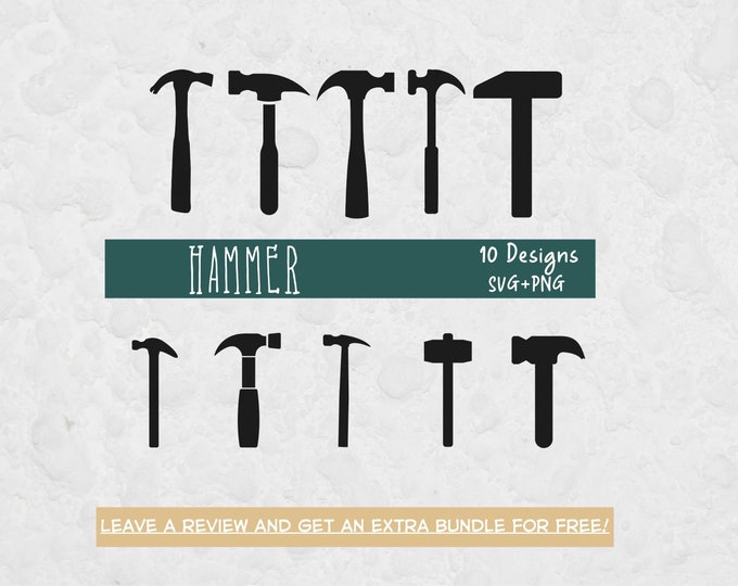 Hammer SVG Bundle, Svg Files for Cricut, Hammer Clipart, Hammer PNG ...