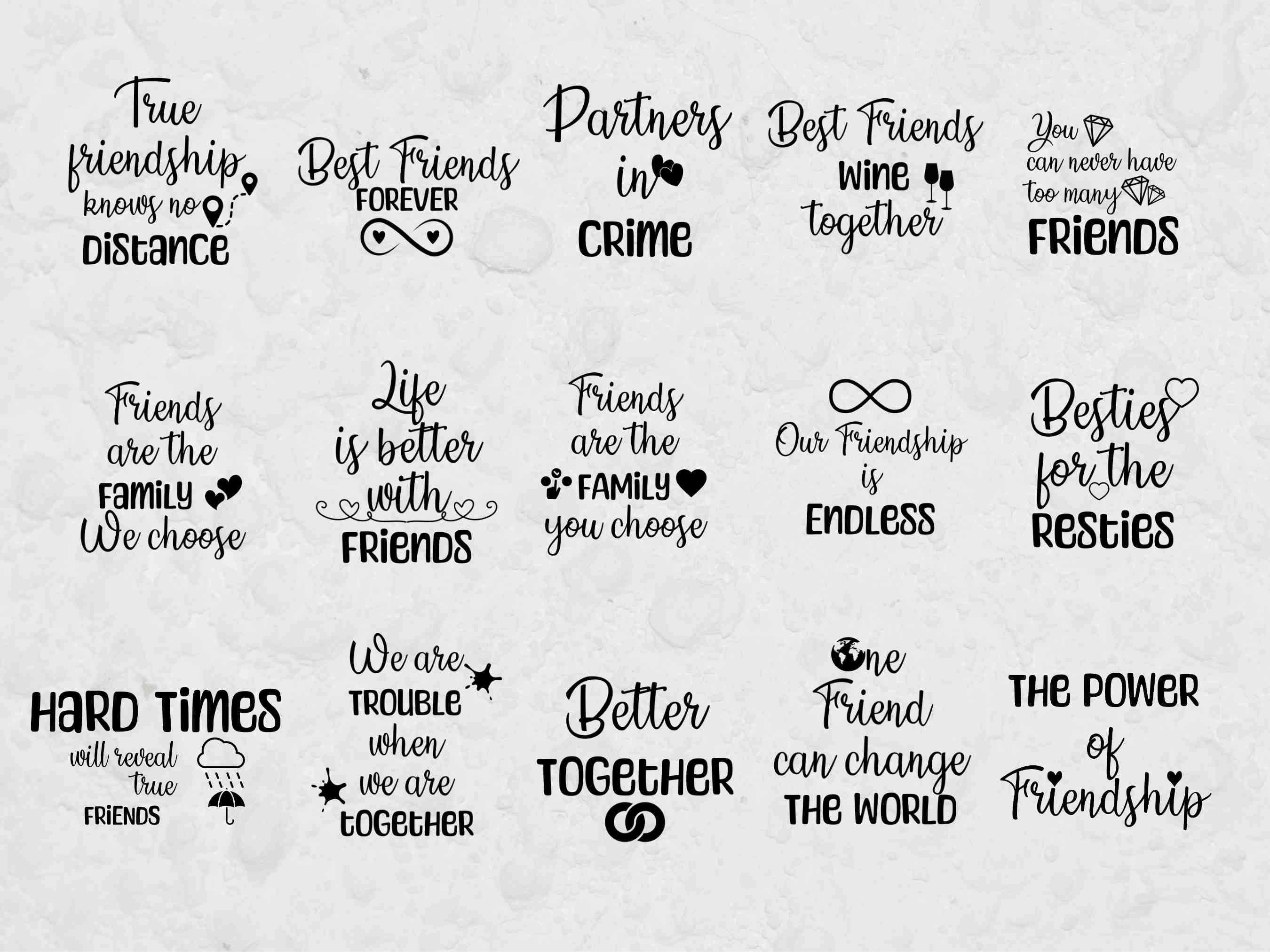 Best Friend Quotes SVG Bundle, Funny Friendship Sayings, Matching Shirt ...