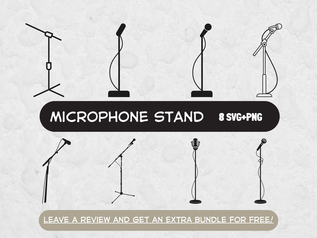 Microphone Stand SVG, Svg Files for Cricut, Microphone Cut File, Music ...
