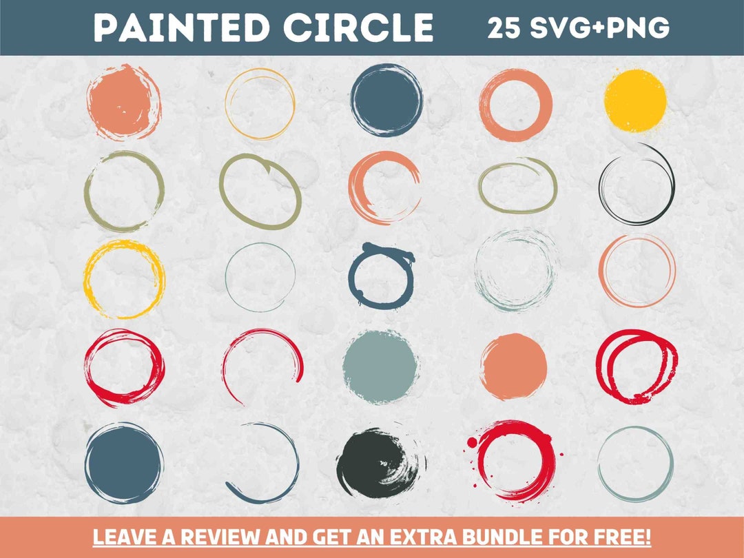 Painted Circle Shapes Svg, SVG Files for Cricut, Circle Svg, Circle ...