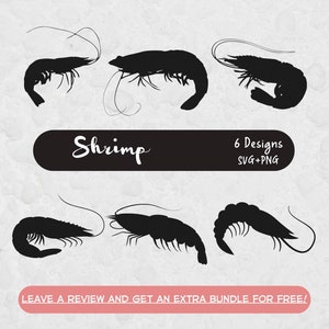Shrimp SVG, SVG Files for Cricut, Shrimp Silhouette, Prawn Svg, Seafood ...