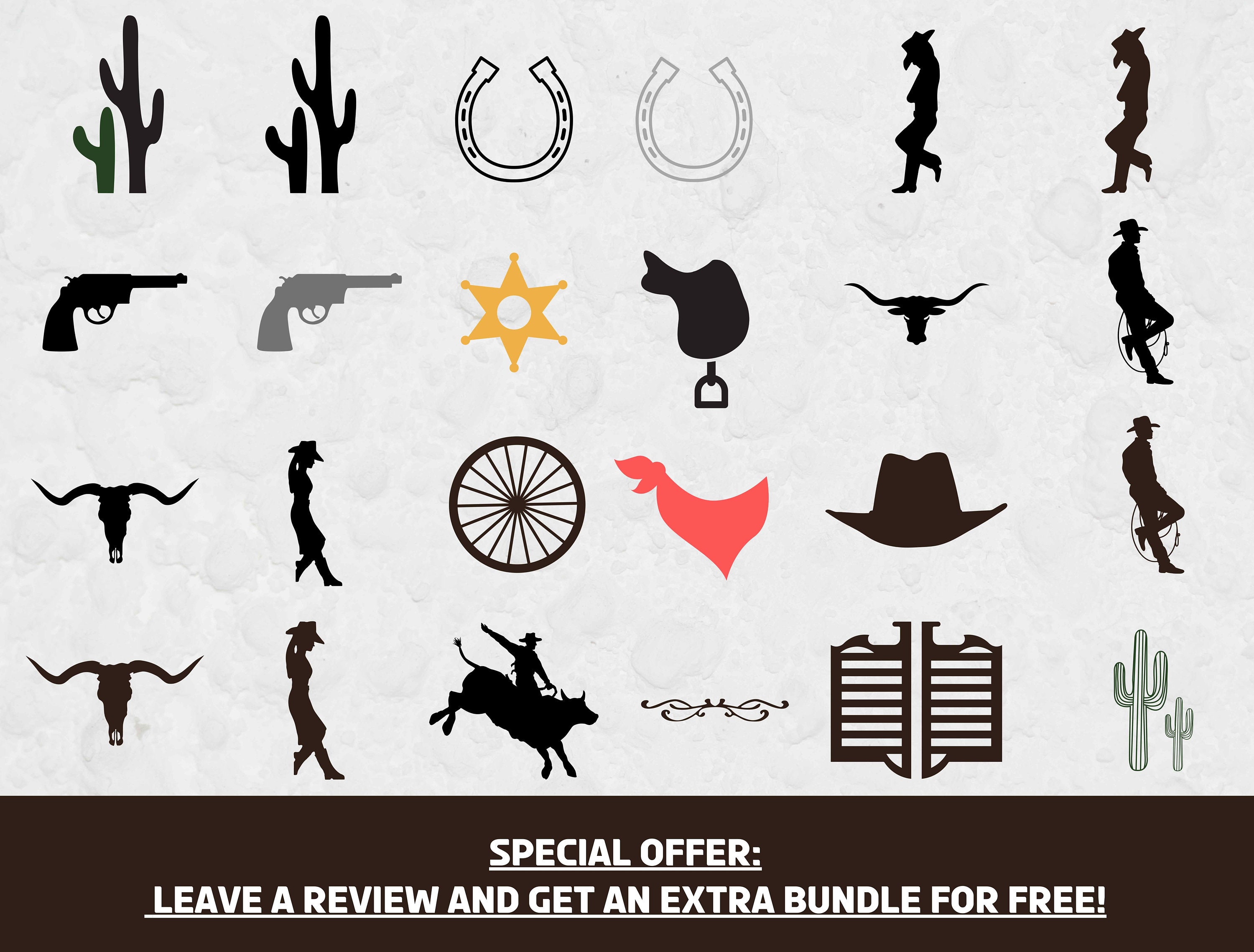 Western SVG Western Clipart Bundle Cowboy SVG Svg Files for - Etsy