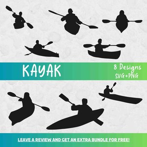 Kayak Svg Bundle, Cut Files, Kayak Silhouette, Water-sports, SVG Files ...