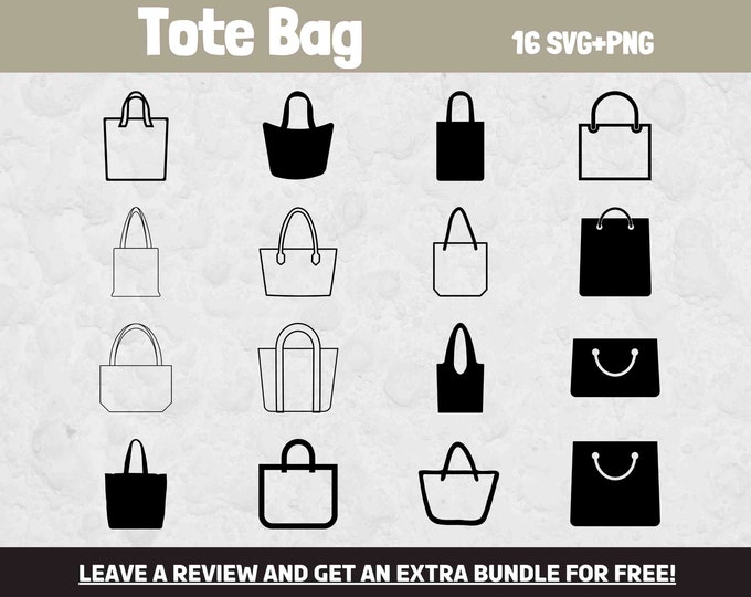 Tote Bag SVG Bundle, SVG Files for Cricut, Shopping Bag Svg, Tote Bag ...