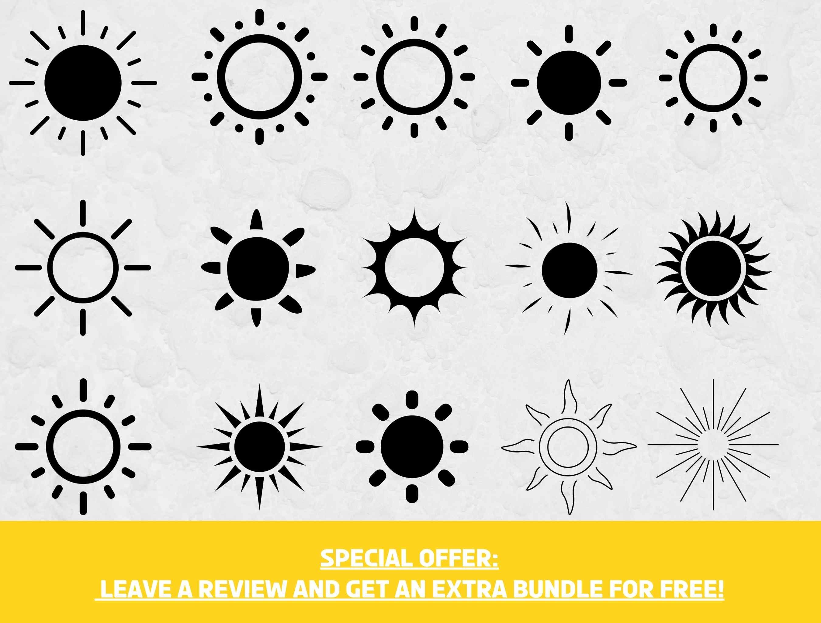 Sun Svg Bundle Summer SVG Svg Files for Cricut Sun Clipart - Etsy