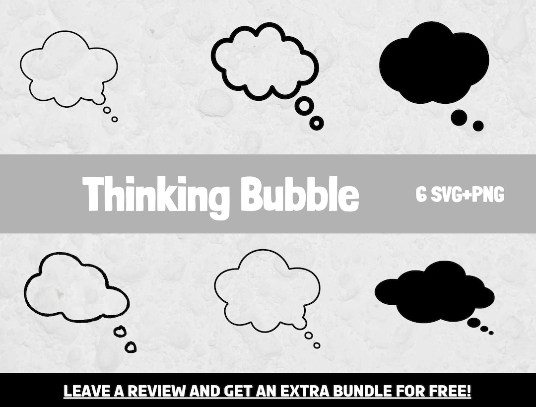 Thinking Bubble SVG Bundle, Svg Files for Cricut, Cartoon Svg, Bubble ...