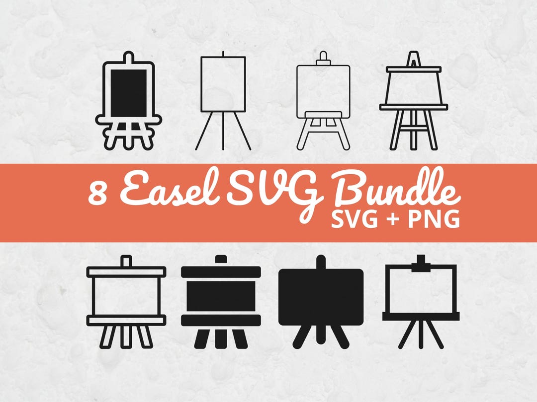 Easel Bundle SVG, Painting Easel SVG Set, Art Easel Silhouette Cut ...