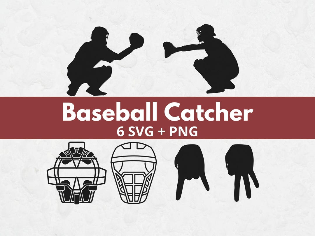 Baseball Catcher SVG, SVG Files for Cricut, Baseball Clipart, Baseball ...