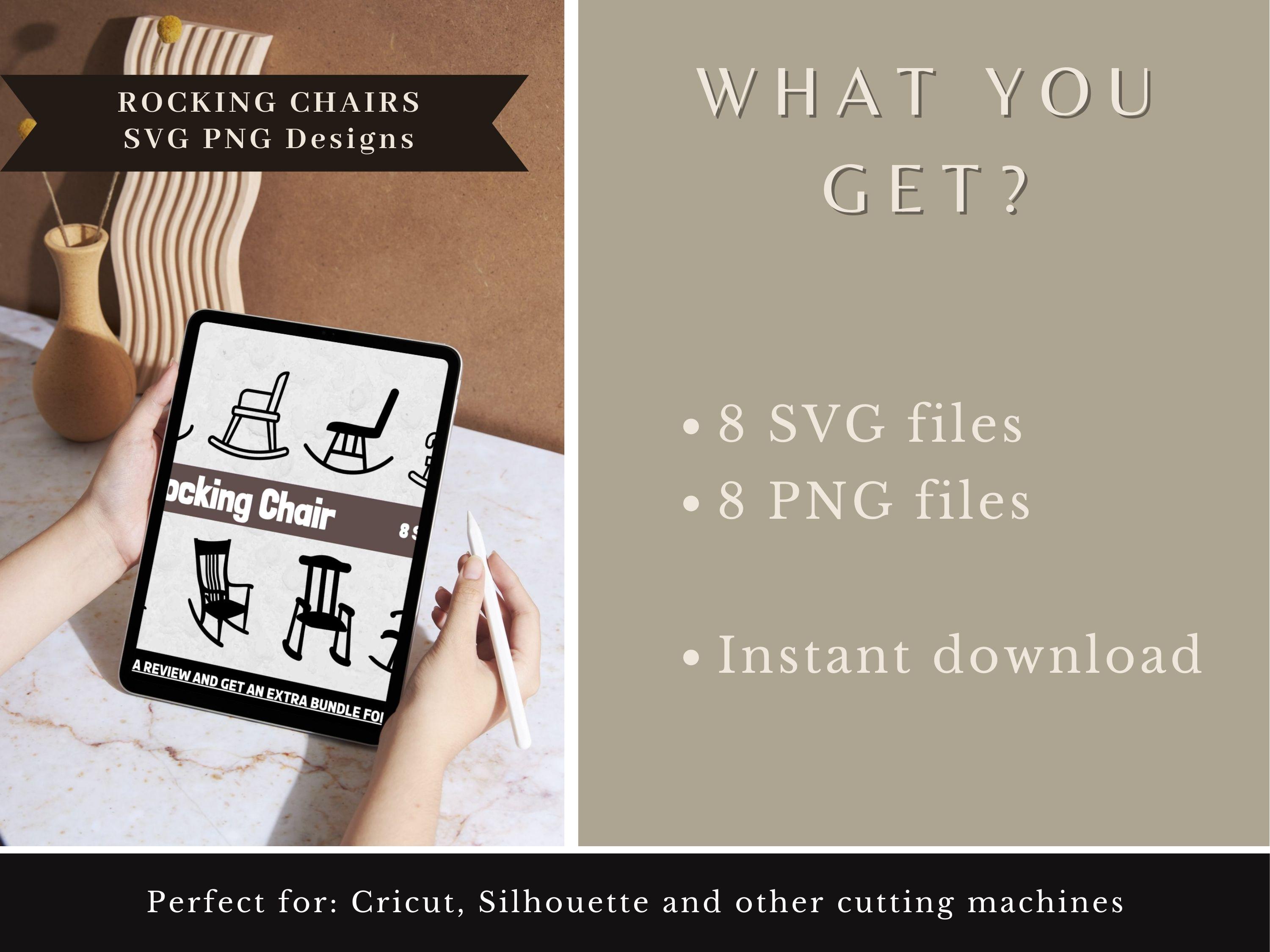 Rocking Chair Svg, SVG Files for Cricut, Chair SVG, Furniture Svg ...