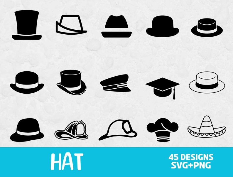 Large Hat SVG Bundle, Svg Files for Cricut, Hat Cut File, Large Clipart ...