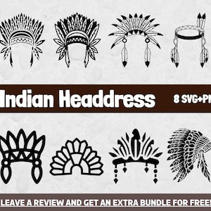 Native Indian Headdress SVG, Svg Files for Cricut, Indian SVG, Native ...