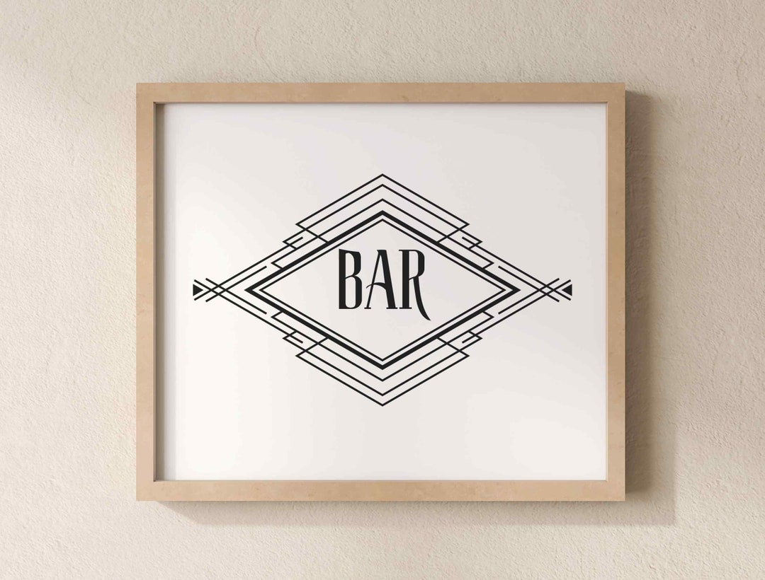 Art Deco Bar Sign SVG SVG Files for Cricut Bar Sign Cut - Etsy