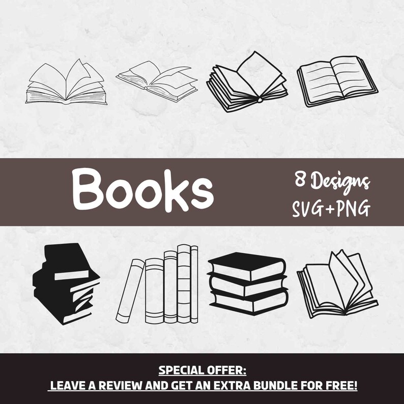 Book Svg Bundle SVG Files for Cricut Books Svg Book - Etsy
