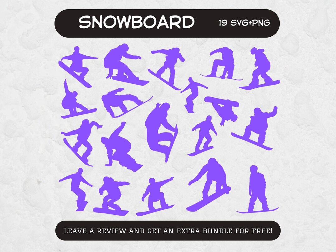 Snowboard SVG Bundle, SVG Files for Cricut, Snowboard Clipart ...