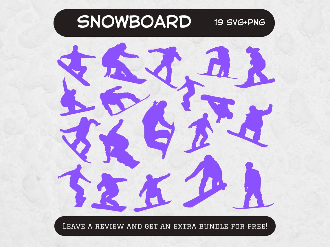 Snowboard SVG Bundle, SVG Files for Cricut, Snowboard Clipart ...