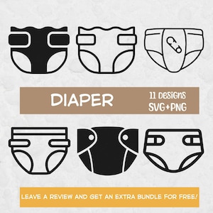 Diaper Svg, Svg Files for Cricut, Baby Svg, Baby Clipart, Diaper Cut ...