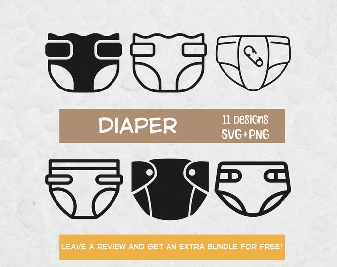 Diaper Svg, Svg Files for Cricut, Baby Svg, Baby Clipart, Diaper Cut ...