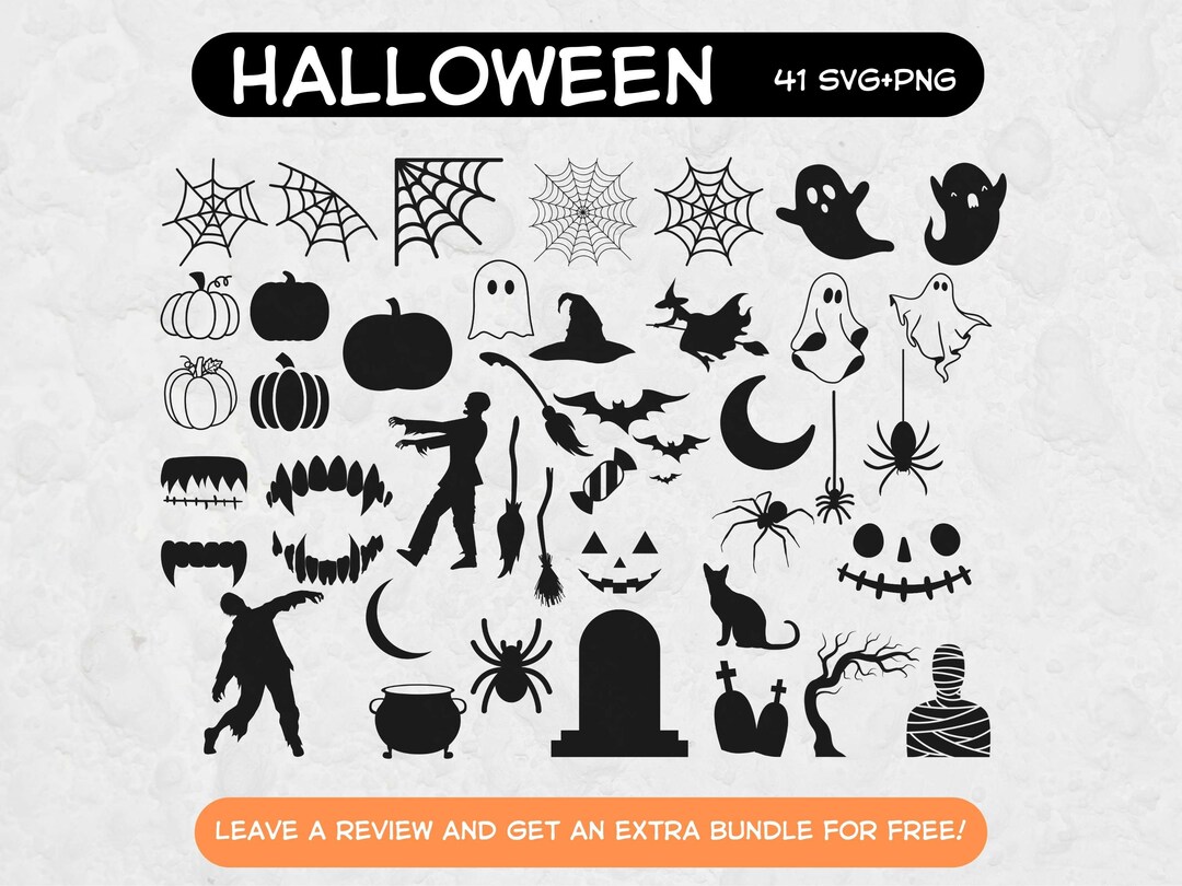 Large Halloween Clipart Bundle, Svg Files for Cricut, Halloween Clipart ...
