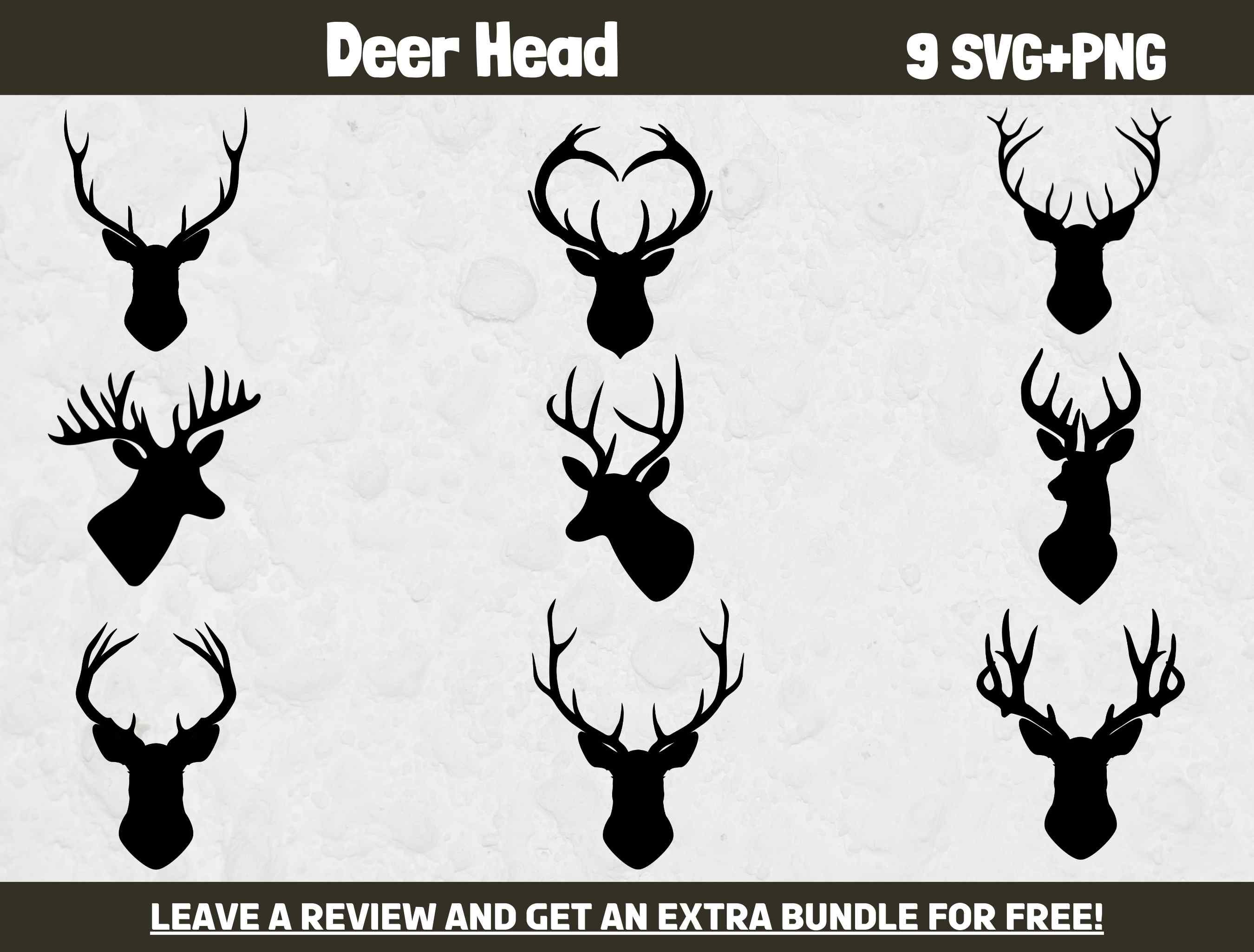 Deer Head Silhouettes Svg Bundle Svg Files for Cricut Deer - Etsy Canada