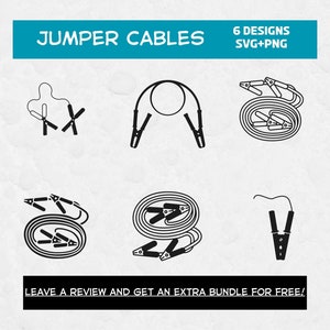 Jumper Cables Svg Bundle, SVG Files for Cricut, Car Clipart, Transport ...