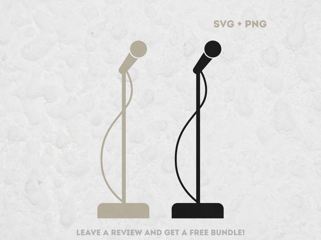 Microphone SVG, Svg Files for Cricut, Microphone Stand Cut File, Music ...