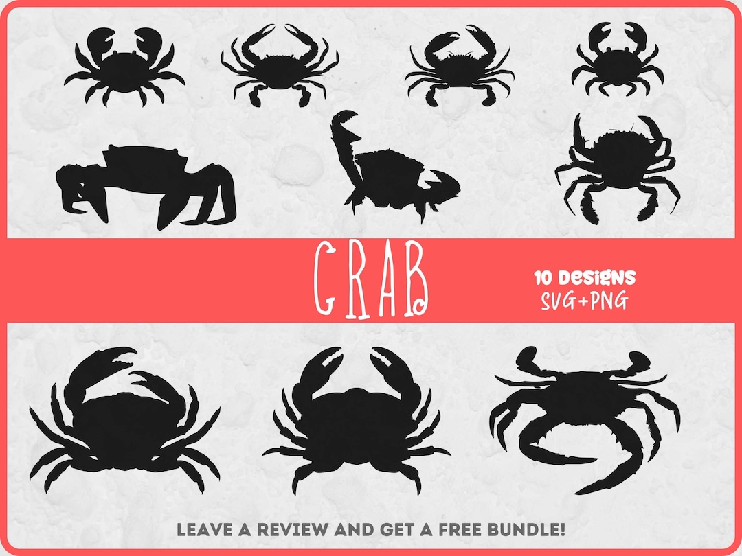 Crab Svg Bundle, SVG Files for Cricut, Crab Vector, Crab Cut File, Crab ...