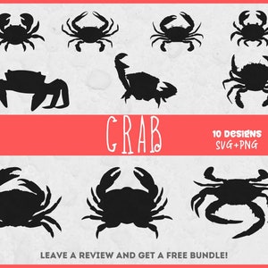 Crab Svg Bundle, SVG Files for Cricut, Crab Vector, Crab Cut File, Crab ...