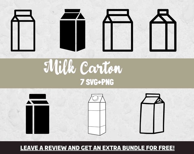 Milk Carton Svg Bundle, SVG Files for Cricut, Milk Clipart Image, Milk ...