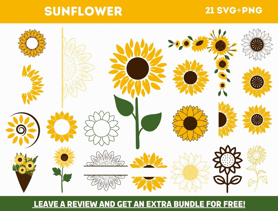Sunflower Design SVG, SVG Files for Cricut, Flower Svg, Flowers SVG ...