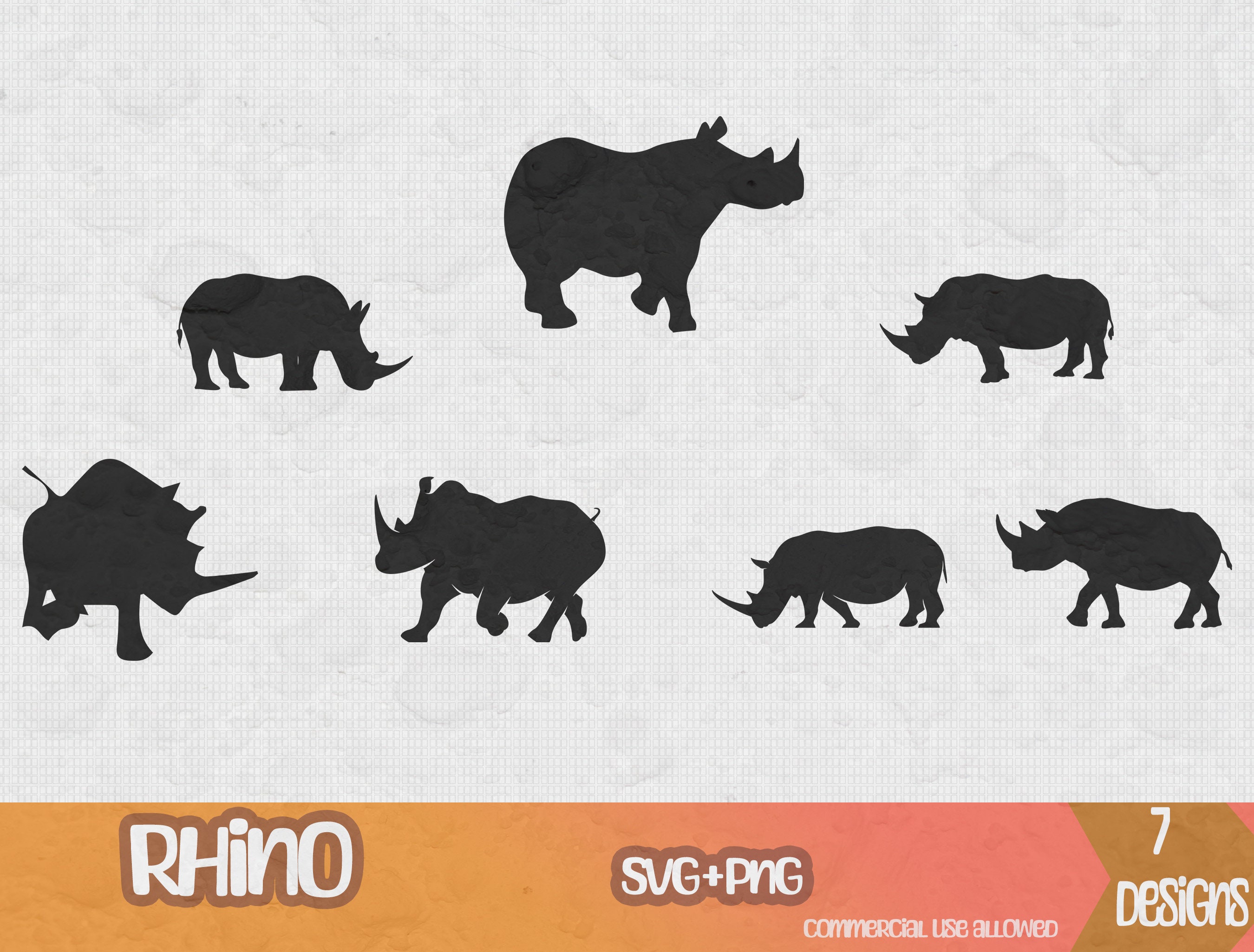 Rhino Svg Bundle Rhino Cut Files Svg Filesrhino Clipart - Etsy UK