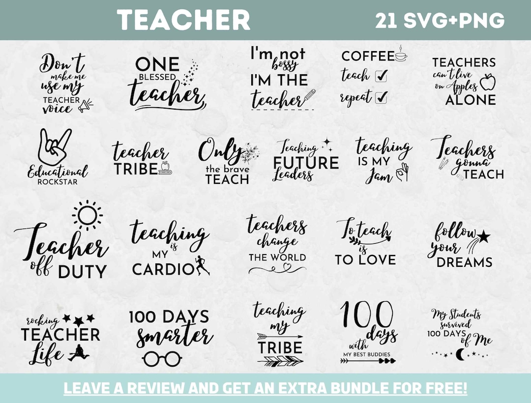 Teacher Appreciation SVG Bundle, SVG Files for Cricut, Teaching Svg ...