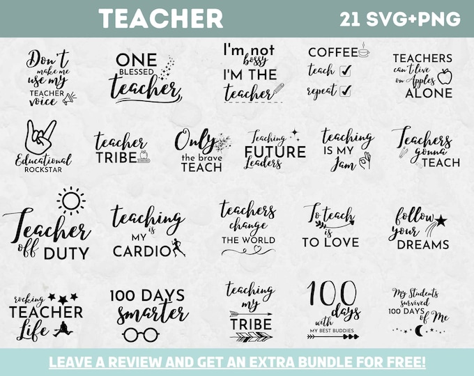 Teacher Appreciation SVG Bundle, SVG Files for Cricut, Teaching Svg ...