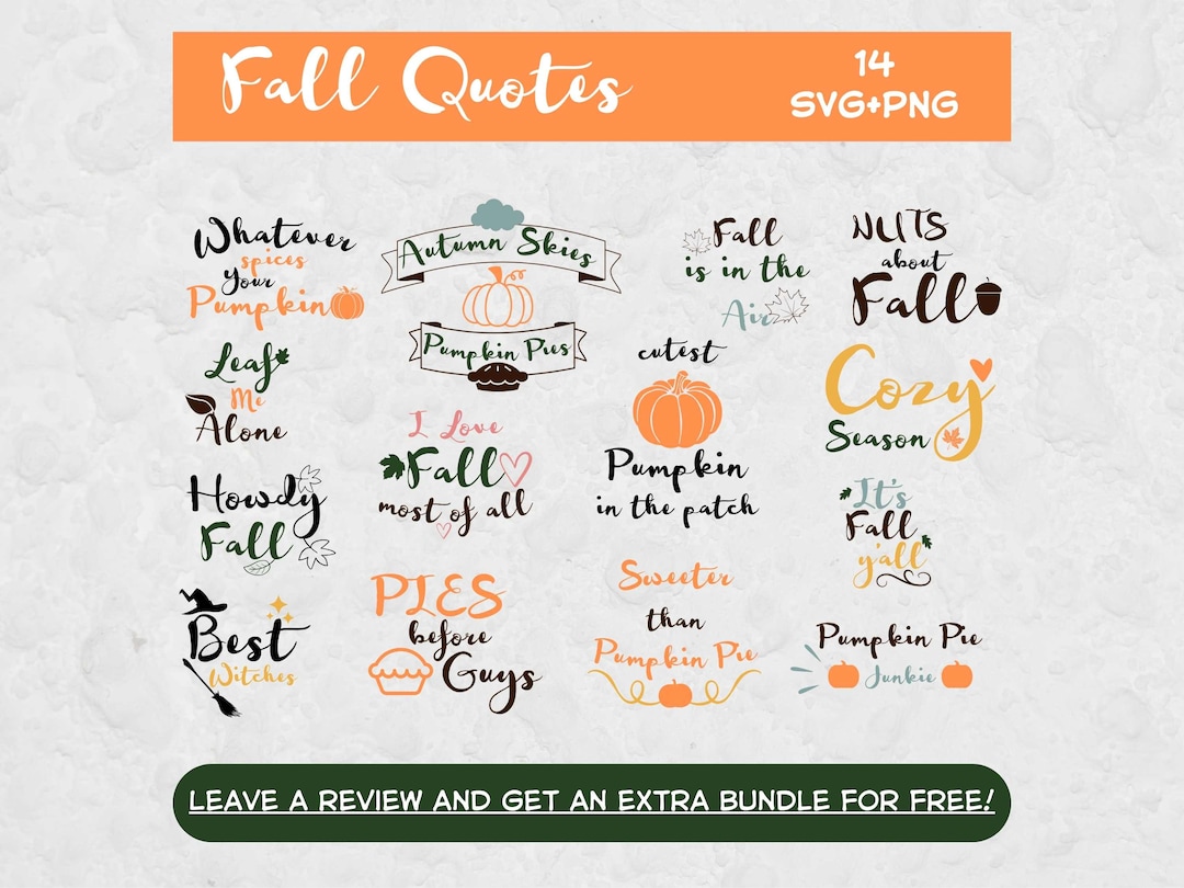 Fall SVG Bundle, Svg Files for Cricut, Fall Quotes, Hello Fall Svg ...