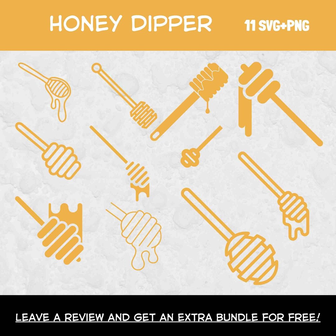 Honey Svg Bundle, Honey Dipper SVG, Honey Clipart, SVG Files for Cricut ...