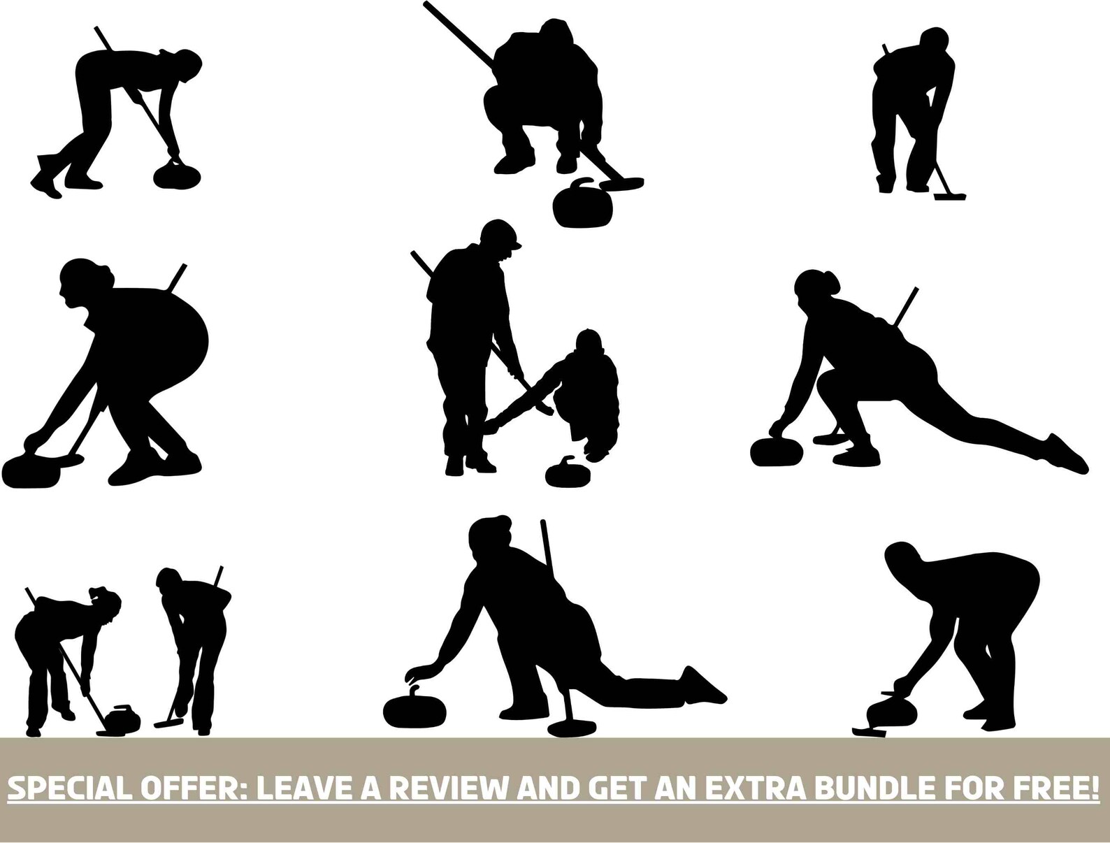 Curling Svg Bundle, Svg Files for Cricut, Curling Cut Files, Curling ...