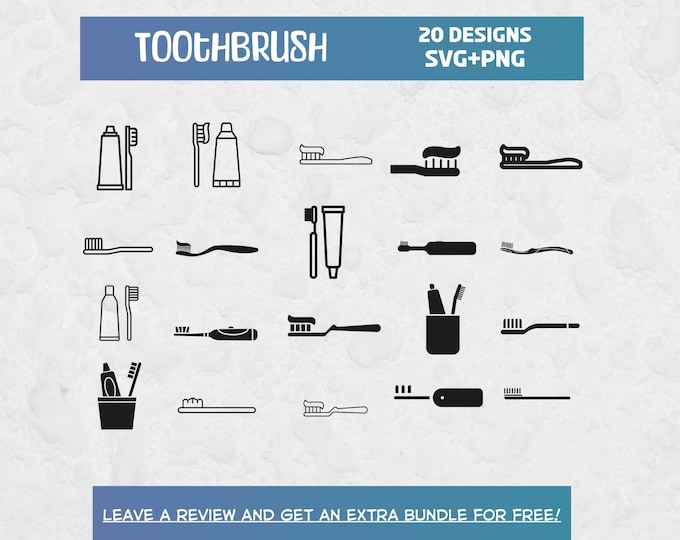 Toothbrush Svg Bundle, SVG Files for Cricut, Toothbrush Cut File, Teeth ...