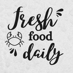 Fresh Food Design SVG, SVG Files for Cricut, Seafood Svg, Kitchen Wall ...