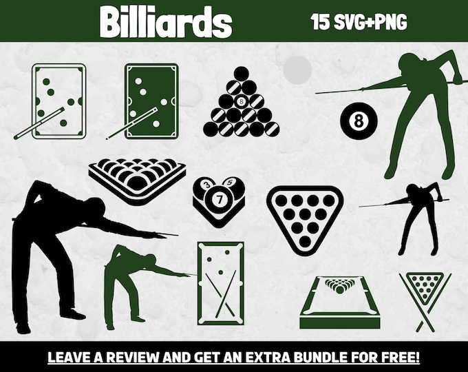 Billiards SVG, Billiards Logo Svg, Billiard PNG, Snooker Clipart, Pool ...