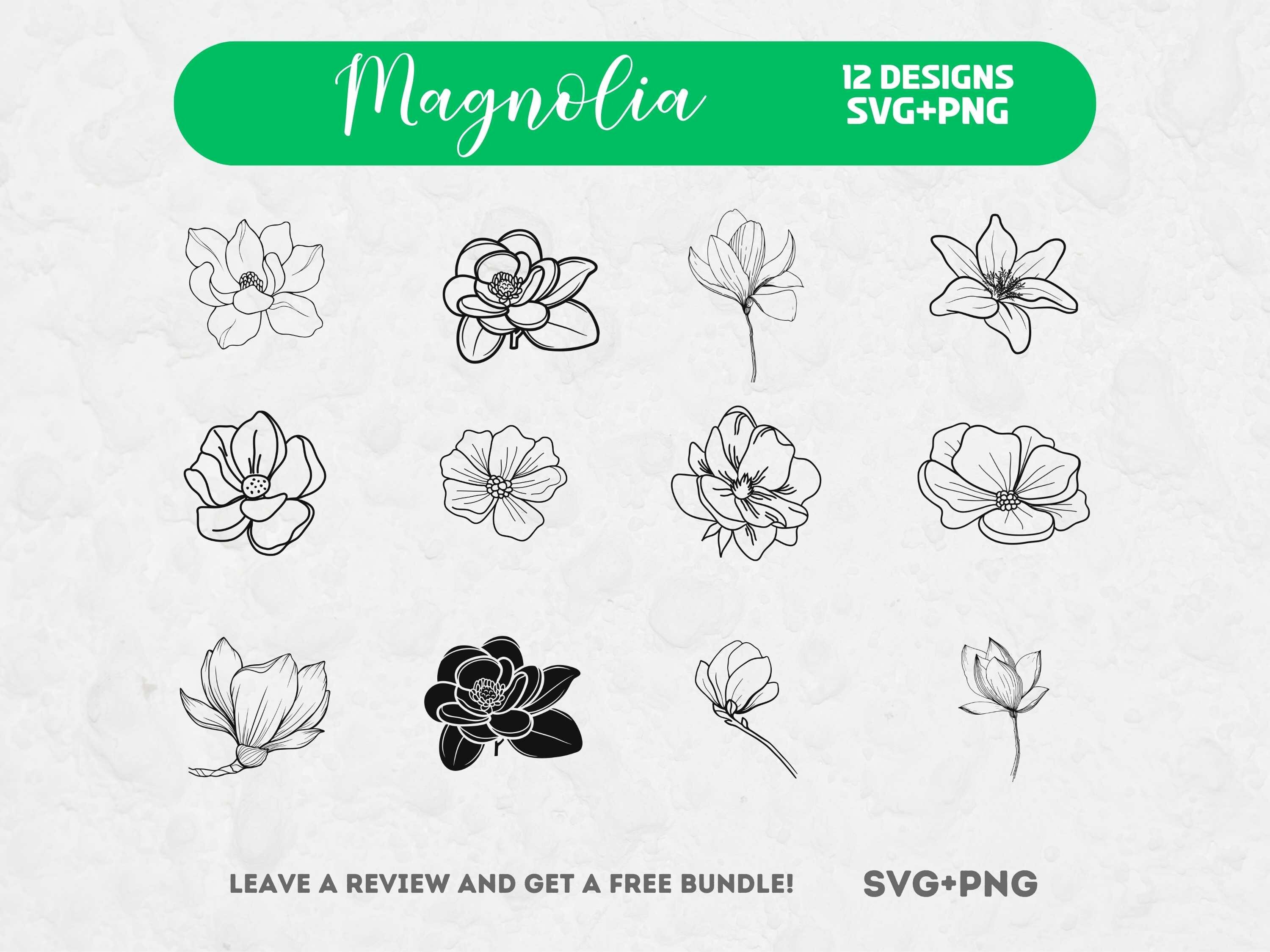 Magnolia SVG archivos SVG para Cricut imágenes prediseñadas - Etsy España
