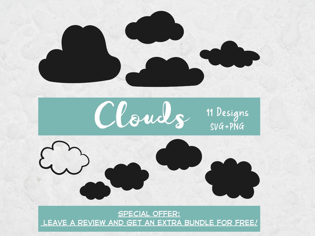 Cloud SVG, SVG Files for Cricut, Cloud Cut File, Clouds Svg, Cloud ...