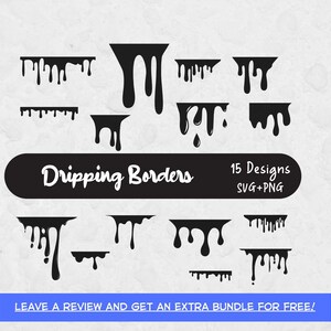 Dripping Borders Svg, Svg Files for Cricut, Dripping Border Cut Files ...