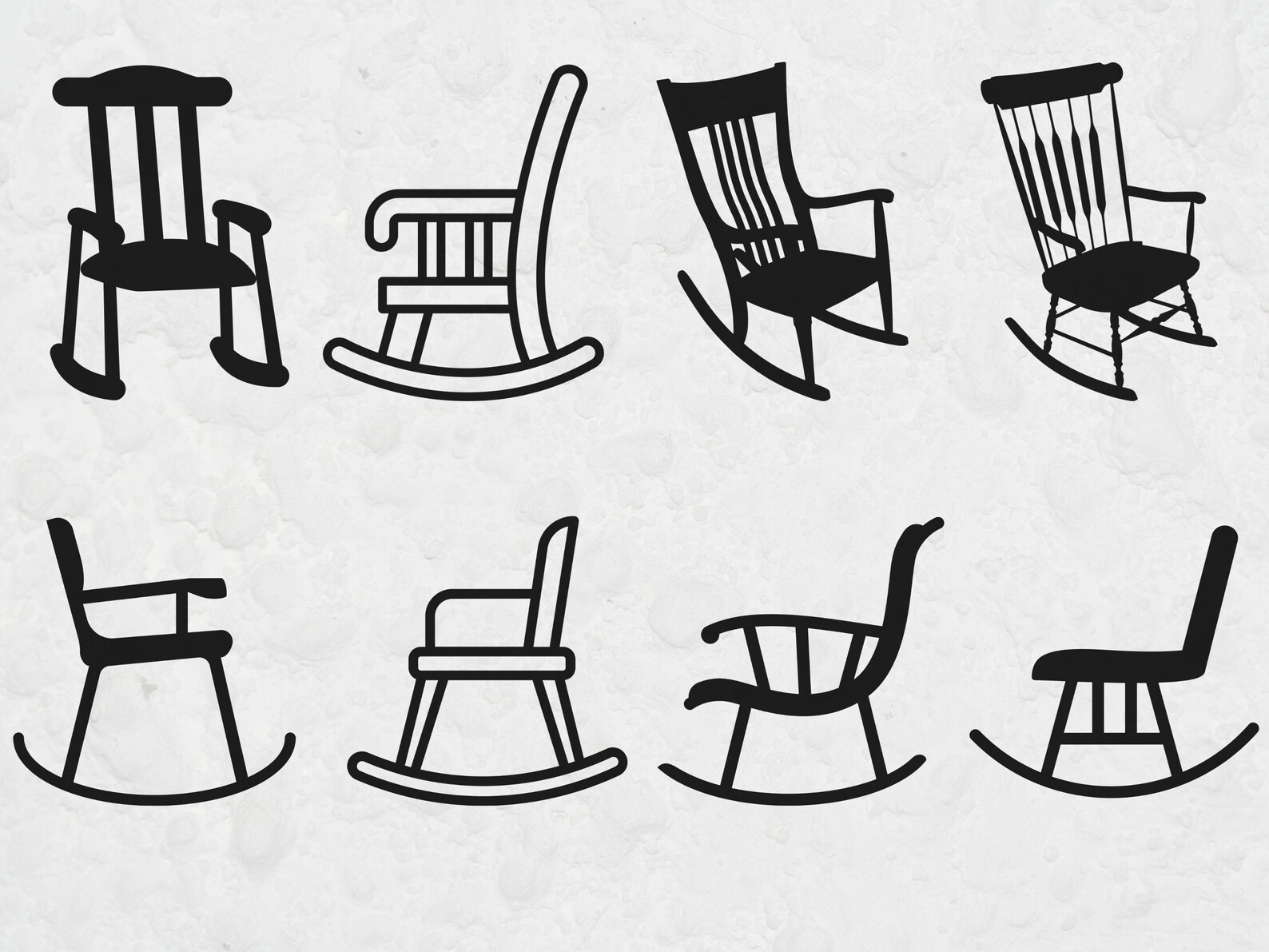 Rocking Chair Svg, SVG Files for Cricut, Chair SVG, Furniture Svg ...