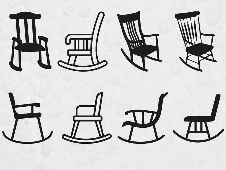 Rocking Chair Svg, SVG Files for Cricut, Chair SVG, Furniture Svg ...