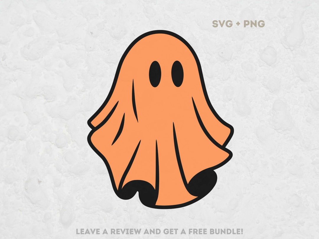 Halloween Ghost Svg , Svg Files for Cricut, Halloween Svg, Orange Ghost ...