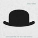 Bowler Hat Svg Cut File, SVG Files for Cricut, Bowler Hat Png, Hat ...
