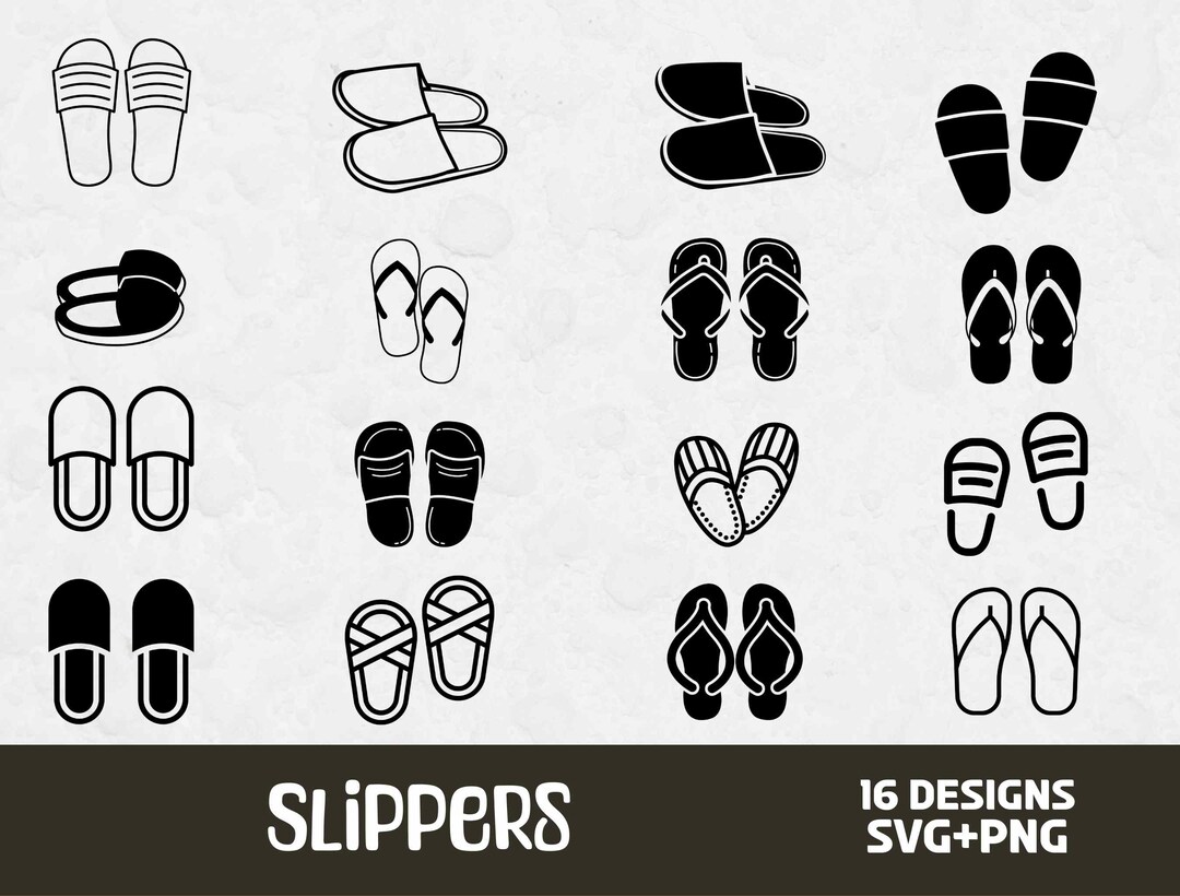 Slippers Svg, Svg Files for Cricut, Slipper Clipart, Slippers Cut File ...