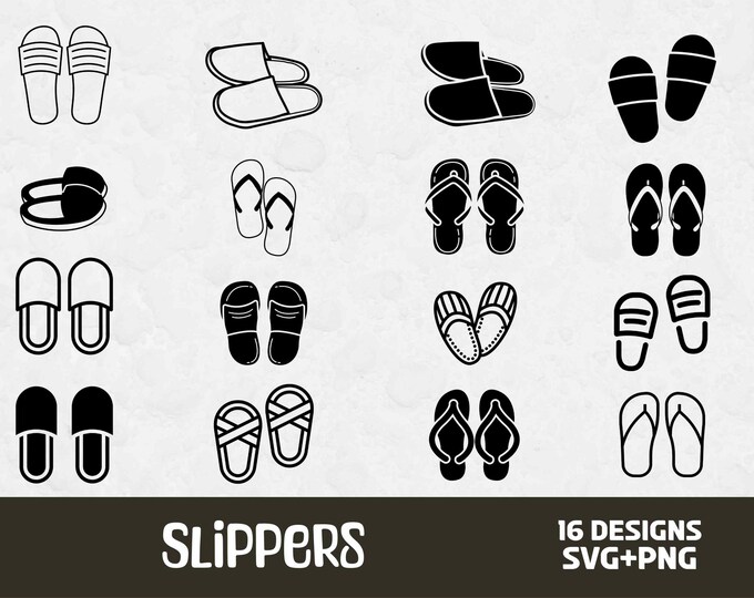 Slippers Svg, Svg Files for Cricut, Slipper Clipart, Slippers Cut File ...